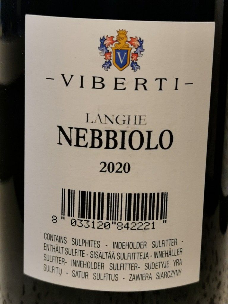 2020 Viberti Giovanni Nebbiolo Langhe, Italy, Piedmont, Langhe, Langhe ...