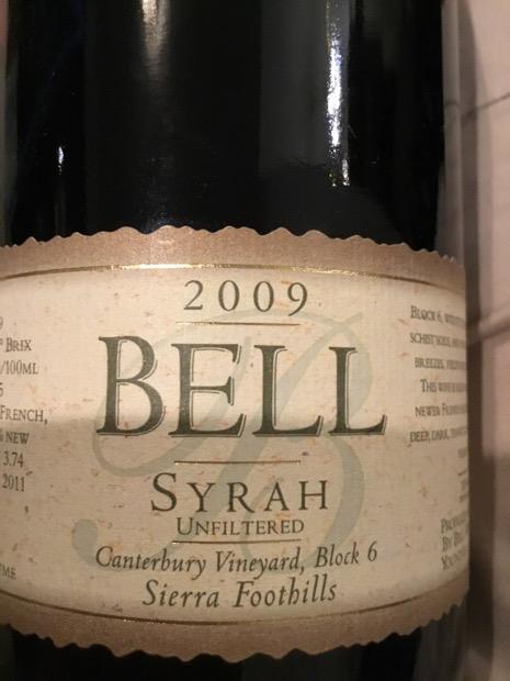 2011 Bell Wine Cellars Syrah Block 6 Canterbury Vineyard, USA ...