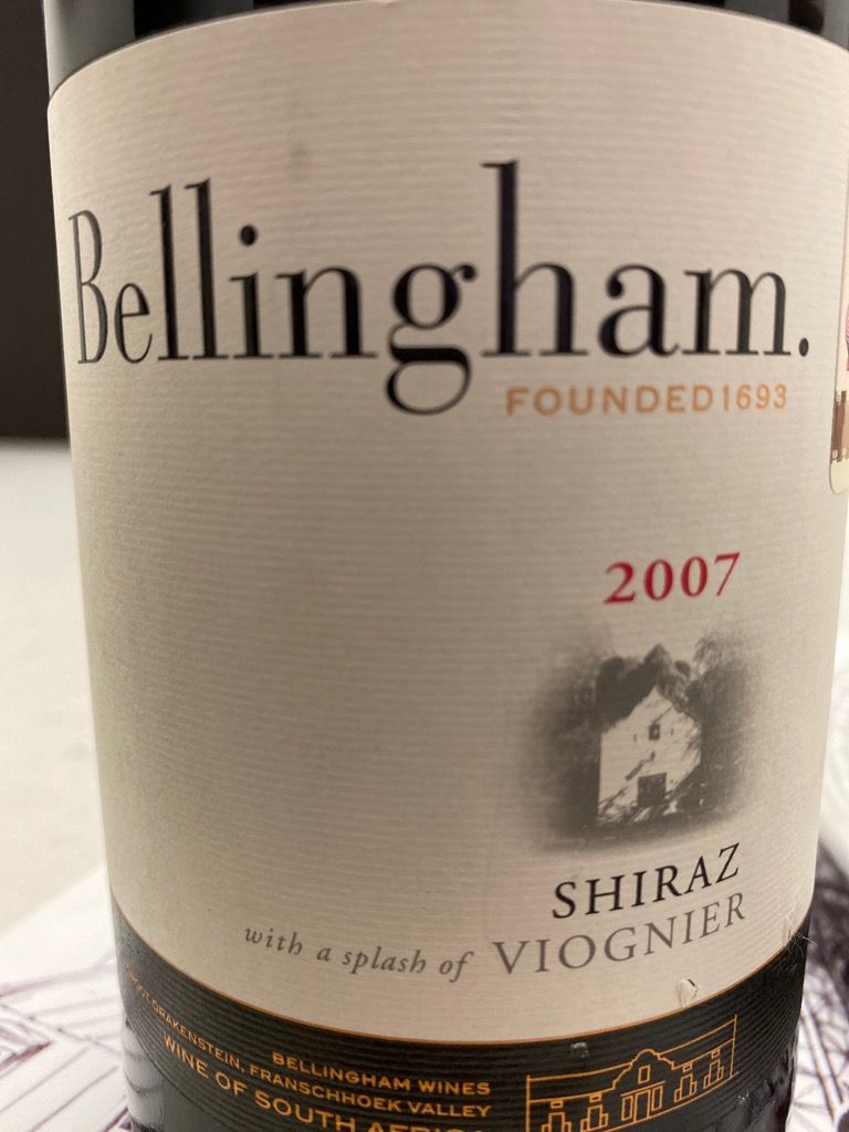 2007 Bellingham Shiraz With a Splash of Viognier, South Africa, Coastal ...