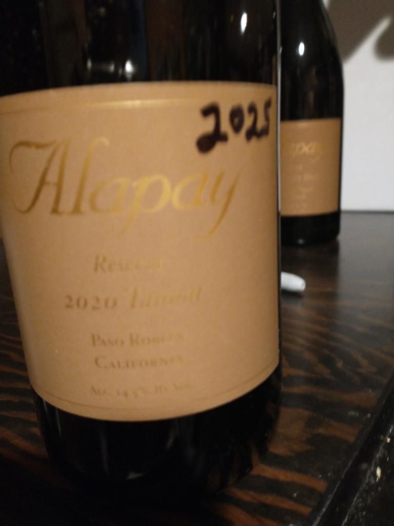 2020 Alapay Cellars Tannat Reserve, USA, California, Central Coast ...