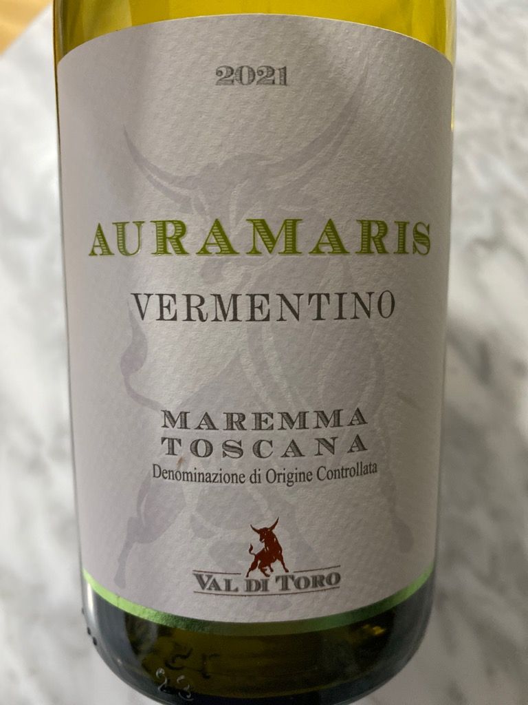 2021 Val di Toro Vermentino Maremma Toscana Auramaris, Italy, Tuscany, Maremma, Maremma Toscana ...
