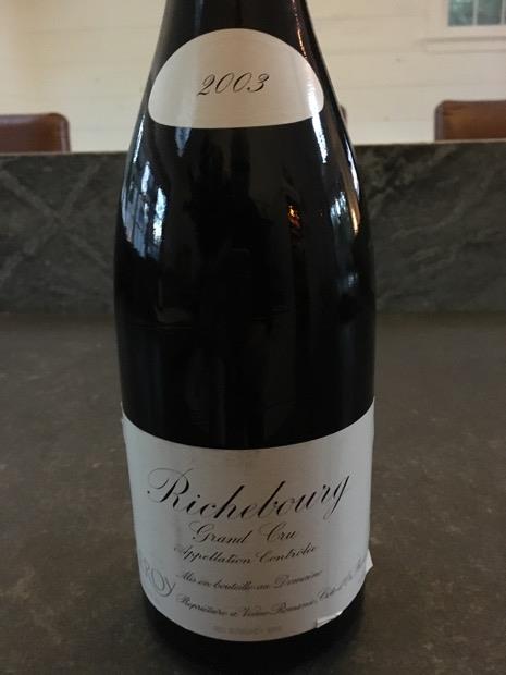 2003 Domaine Leroy Richebourg, France, Burgundy, Côte de Nuits ...