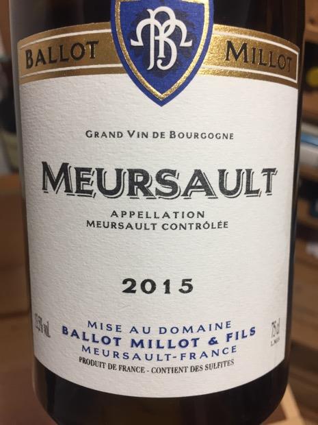 2015 Ballot-Millot & Fils Meursault, France, Burgundy, Côte de Beaune ...