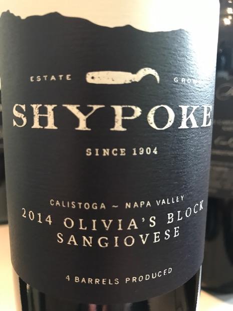 2013 Shypoke Cellars Sangiovese Olivias Block, USA, California, Napa ...
