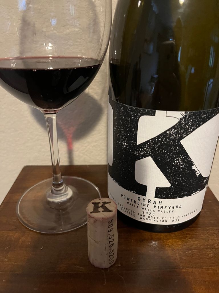 2020 K Vintners Syrah Powerline Vineyard, USA, Washington, Columbia ...