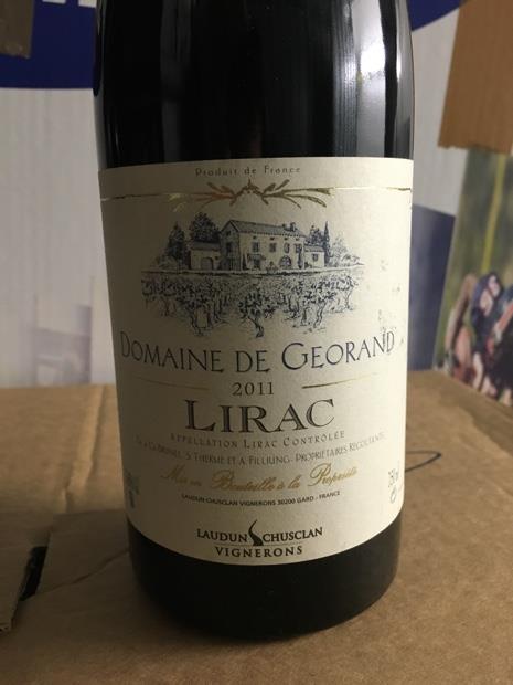 2011 Domaine de Georand Lirac, France, Rhône, Southern Rhône, Lirac ...