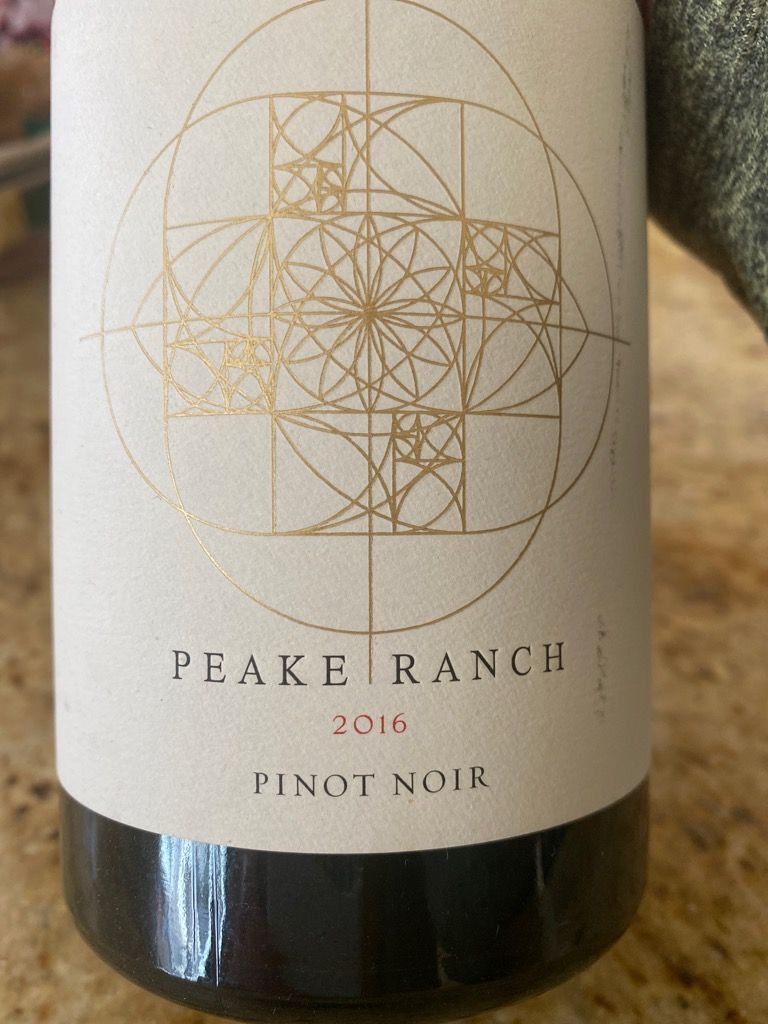 2016 Peake Ranch Pinot Noir Sta. Rita Hills, USA, California, Central ...