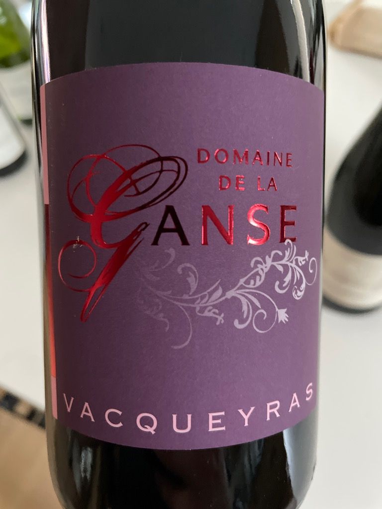 2020 Domaine de la Ganse Vacqueyras, France, Rhône, Southern Rhône ...
