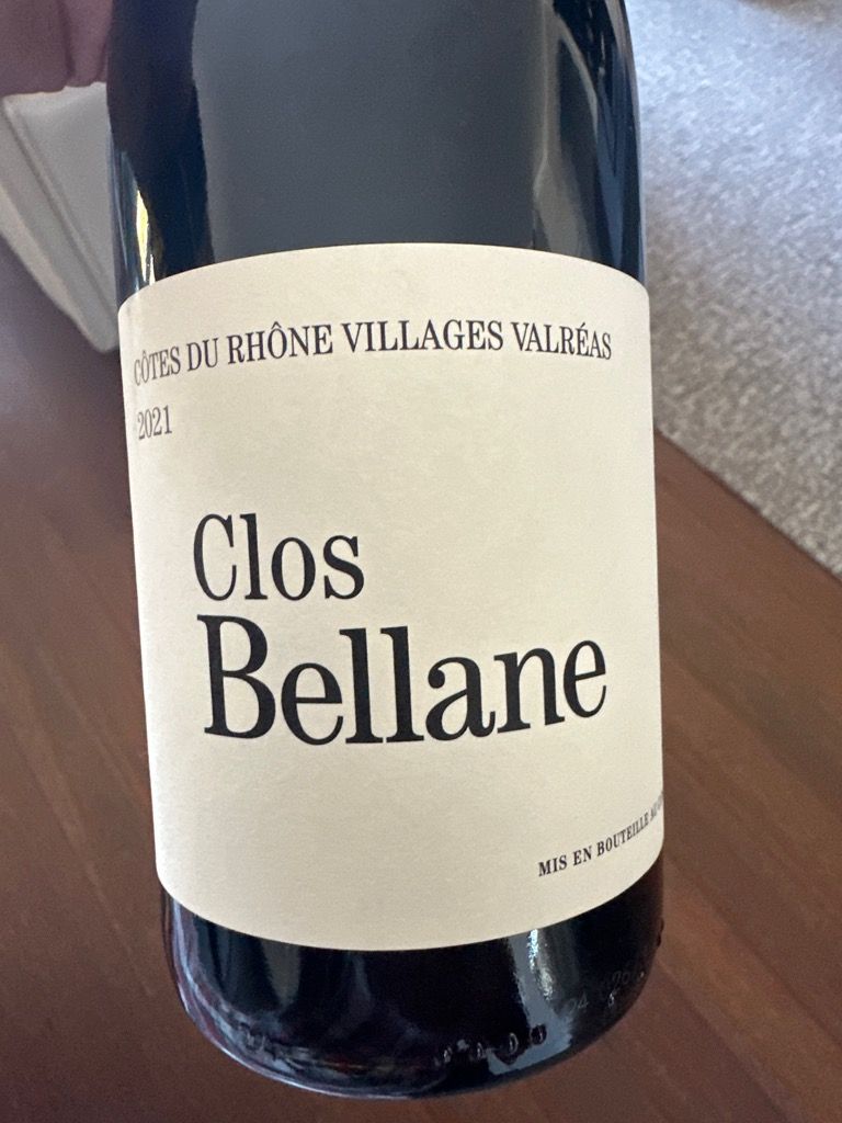 2021 Clos Bellane Côtes du Rhône Villages Valréas Pureté 400, France ...