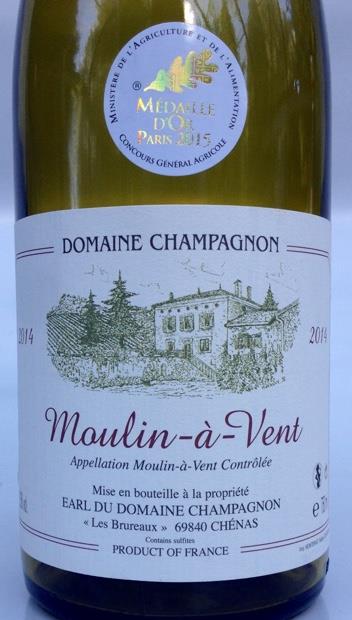 2014 Domaine Champagnon Moulin-à-Vent, France, Burgundy, Beaujolais ...