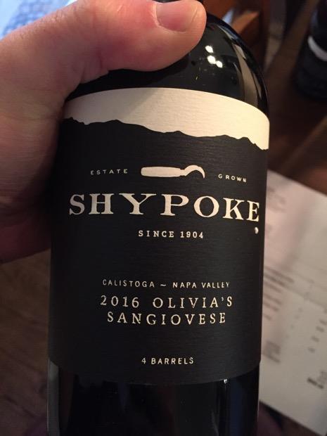 2016 Shypoke Cellars Sangiovese Olivias Block, USA, California, Napa ...
