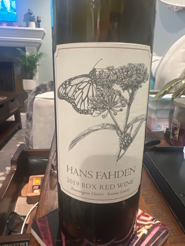 2019 Hans Fahden BDX, USA, California, Sonoma County - CellarTracker
