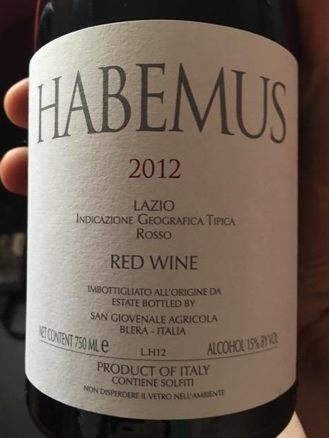 2012 San Giovenale Lazio Habemus, Italy, Latium, Lazio - CellarTracker