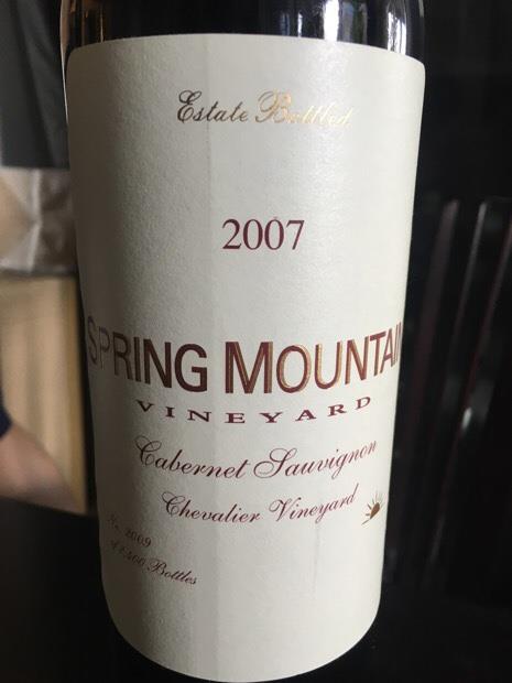 2007 Spring Mountain Vineyard Cabernet Sauvignon Chevalier Vineyard ...