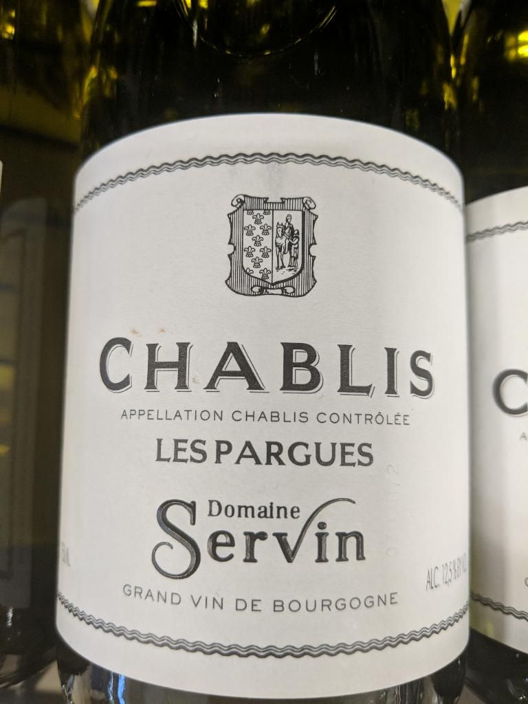 2017 Domaine Servin Chablis Les Pargues, France, Burgundy, Chablis ...