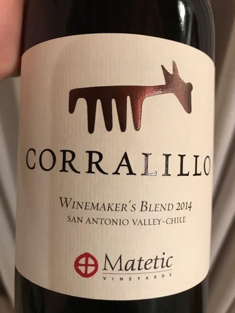 2014 Matetic Vineyards Corralillo Winemaker's Blend, Chile, San Antonio ...