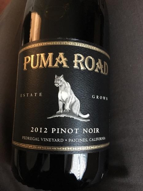 2012 Puma Road Pinot Noir Estate Grown Pedregal Vineyard, USA ...