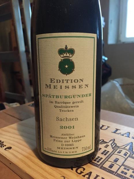 2001 Schloss Proschwitz Spätburgunder Prinz zur Lippe, Germany, Sachsen ...