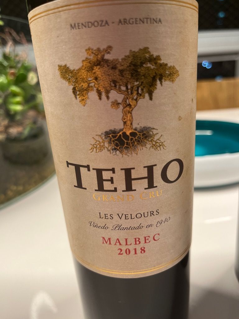 2018 TeHo Malbec TeHo Grand Cru Les Velours Tomal Vineyard, Argentina ...
