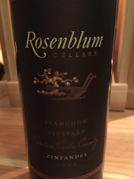 2011 Rosenblum Cellars Zinfandel Planchon Vineyard, USA, California ...