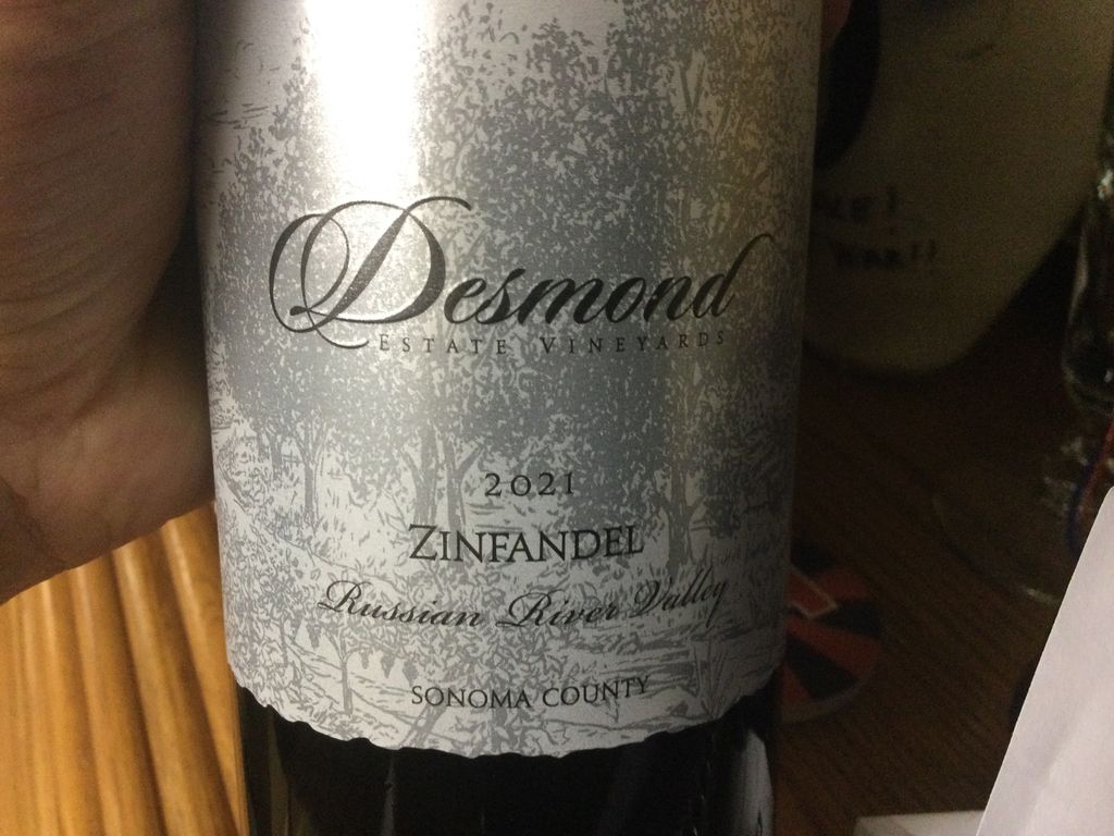 2021 Desmond Estate Vineyards Zinfandel, USA, California, Sonoma County ...