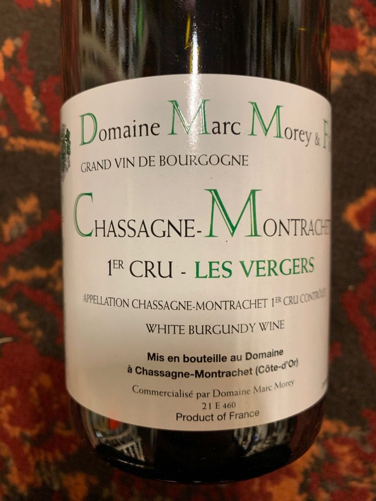 2018 Domaine Marc Morey & Fils Chassagne-Montrachet 1er Cru Les Vergers ...
