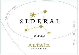 2003 Altaïr Vineyards & Winery Sideral, Chile, Rapel Valley - CellarTracker