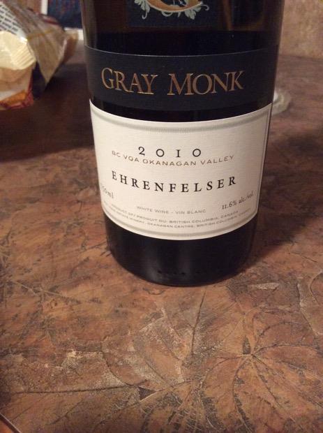 2010 Gray Monk Estate Winery Ehrenfelser, Canada, British Columbia ...
