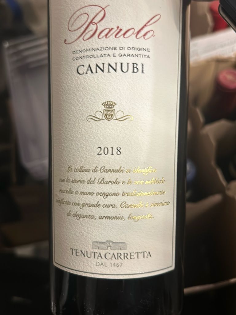 2018 Tenuta Carretta Barolo Poderi Cannubi, Italy, Piedmont, Langhe ...