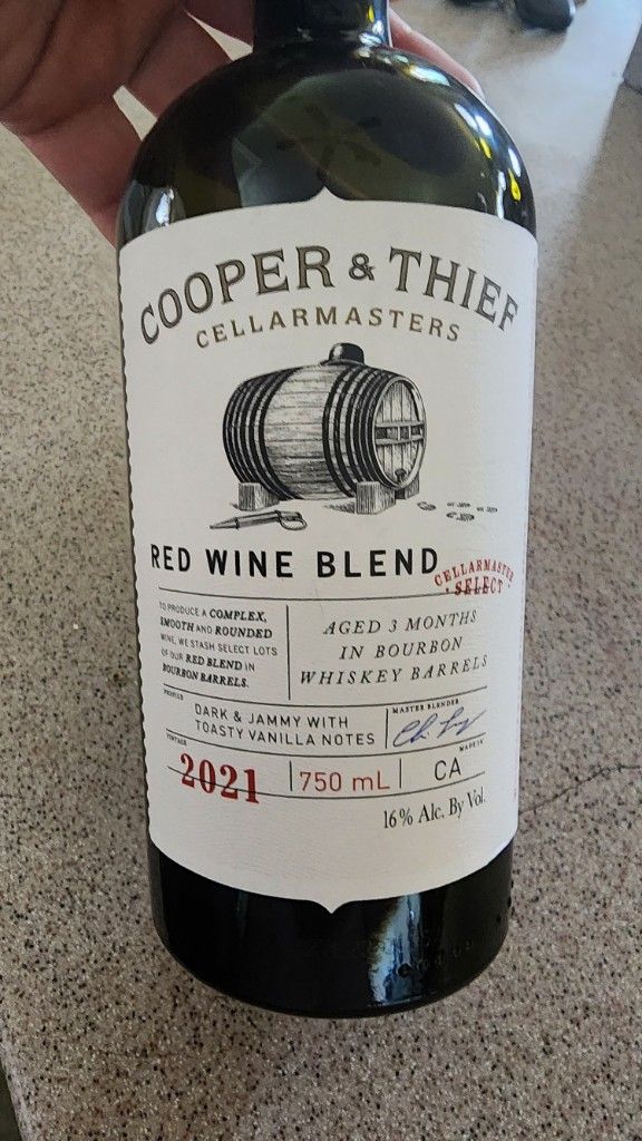 2021 Cooper and Thief Cellarmasters Red Wine Blend Aged in Bourbon ...
