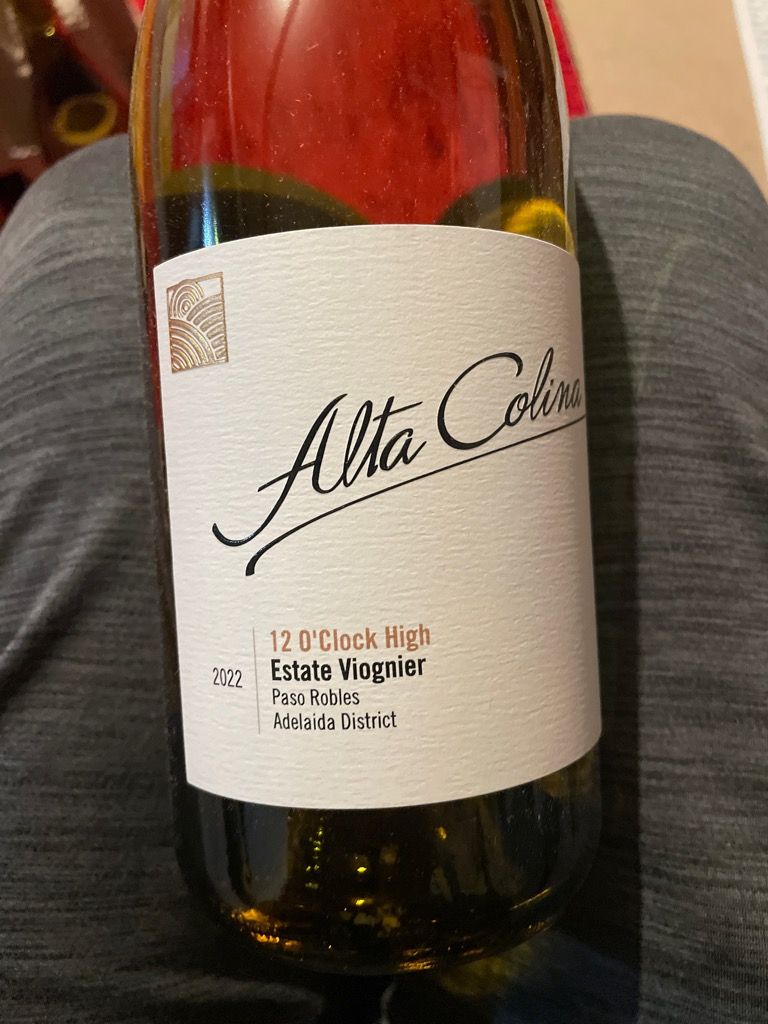 2022 Alta Colina Viognier 12 O'Clock high, USA, California, Central ...