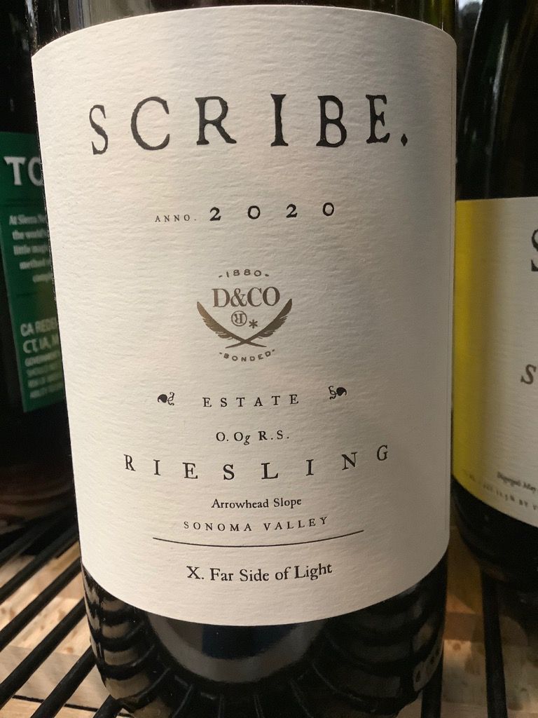 2016 Scribe Riesling Off-Dry, USA, California, Sonoma County ...