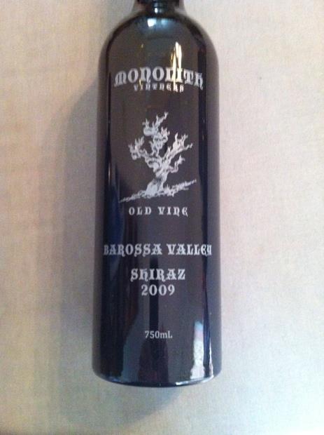2009 Monolith Vintners Shiraz Old Vine Barossa Valley, Australia, South ...