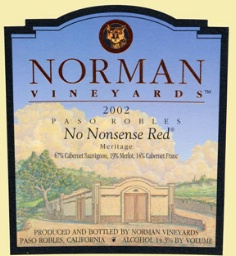 2003 Norman Vineyards Meritage No Nonsense Red, USA, California ...