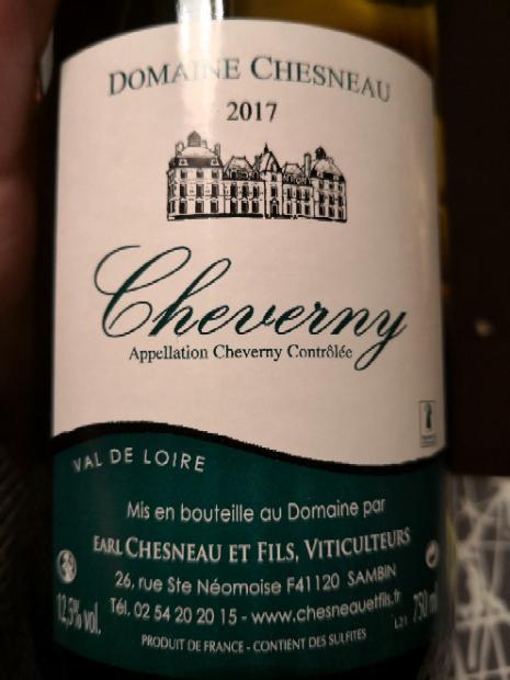 2016 Domaine Chesneau et Fils Cheverny Blanc, France, Loire Valley ...