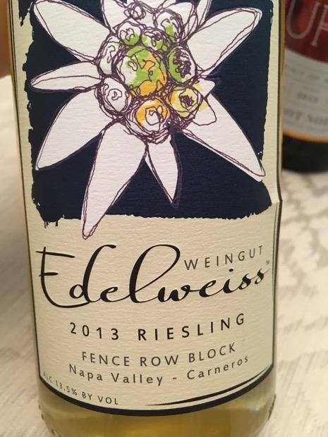 2013 Weingut Edelweiss Riesling Fence Row Block, USA, California, Napa ...