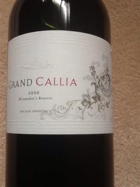 2006 Bodegas Callia Grand Callia Reserva del Enólogo, Argentina, San ...