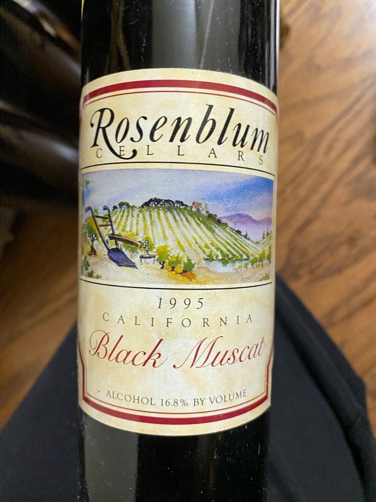 1995 Rosenblum Cellars Black Muscat Reserve Gallagher Ranch, USA ...