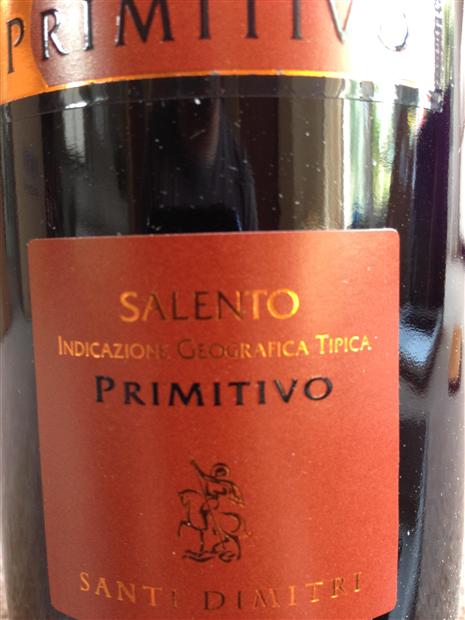 2012 Santi Dimitri Primitivo Salento IGT, Italy, Puglia, Salento IGT ...