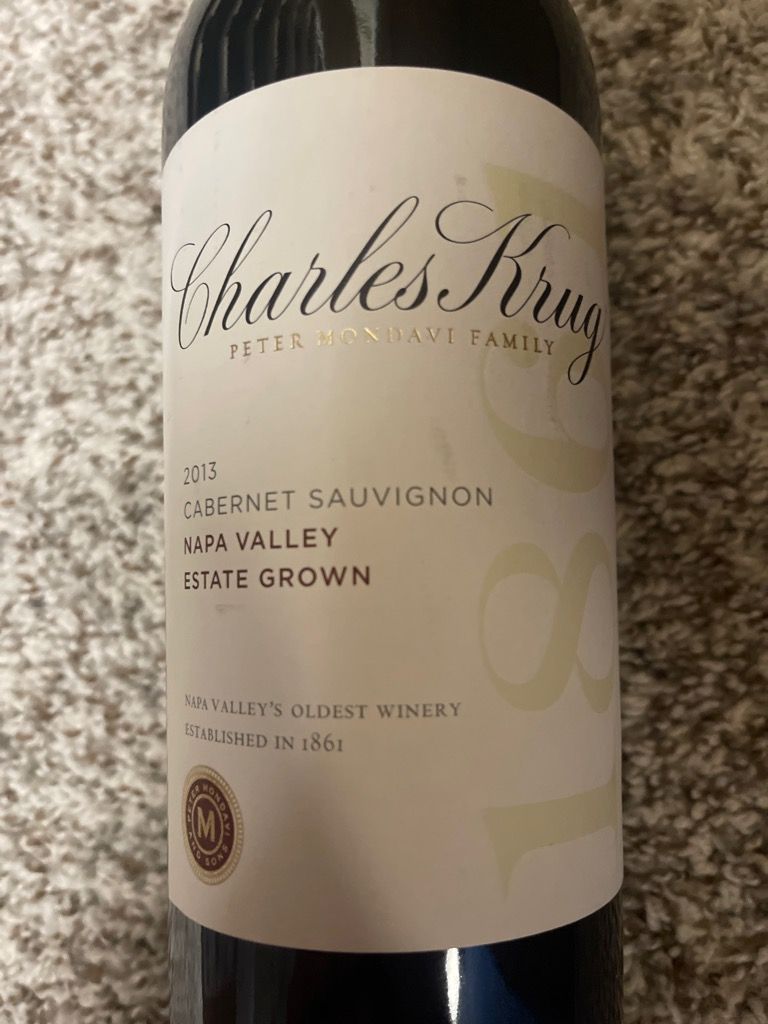 2013 Charles Krug Winery (Peter Mondavi Family) Cabernet Sauvignon ...