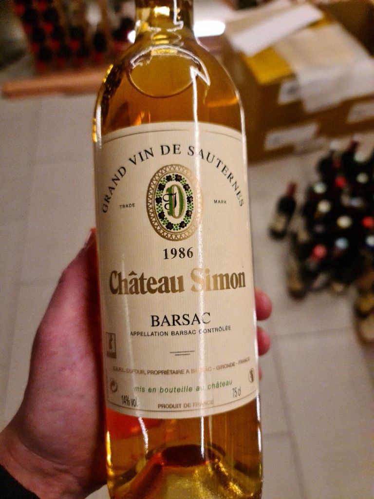 1986 Château Simon Barsac, France, Bordeaux, Sauternais, Barsac ...