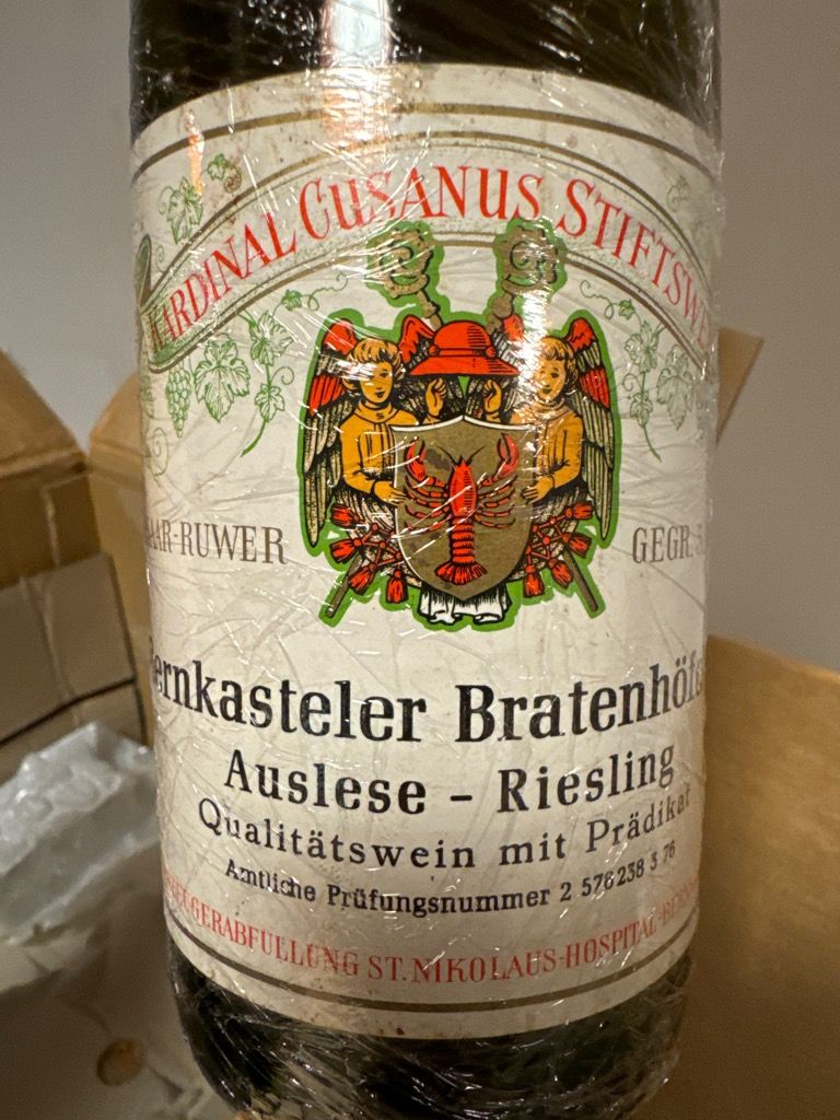 1975 Cardinal Cusanus Stiftswein/St. Nikolaus-Hospital Bernkasteler ...