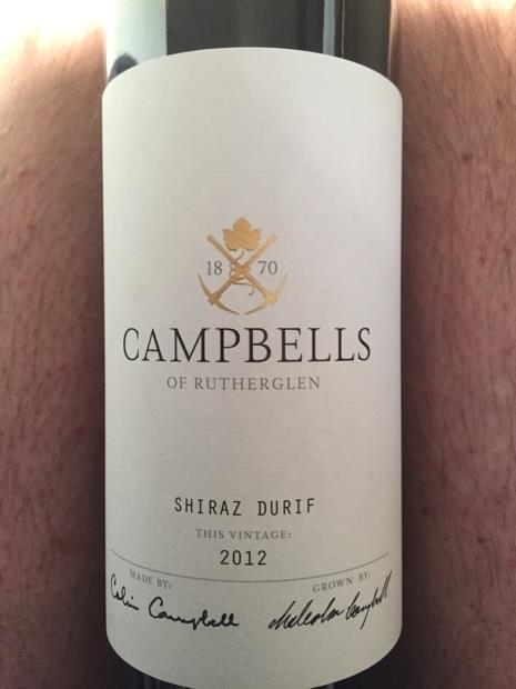 2012 Campbells Shiraz Durif, Australia, Victoria, North East ...