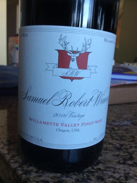 2016 Samuel Robert Winery Pinot Noir, USA, Oregon, Willamette Valley ...