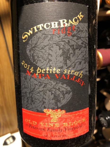 2014 Switchback Ridge Petite Sirah Old Vine Block Peterson Family ...