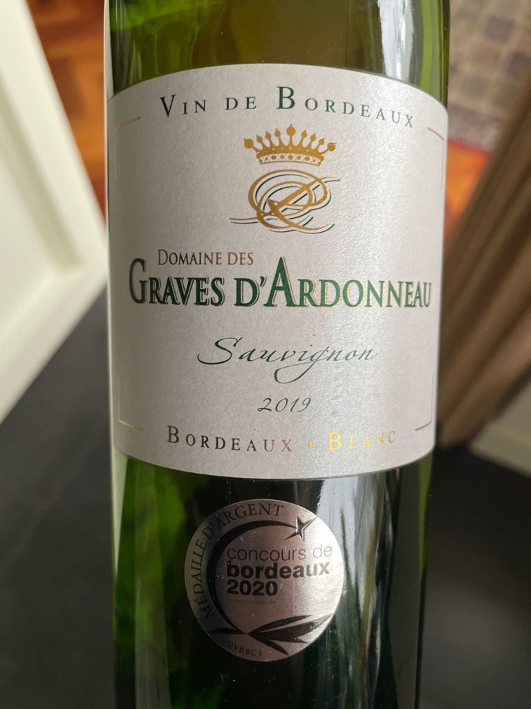 2021 Domaine des Graves d'Ardonneau Blanc, France, Bordeaux - CellarTracker