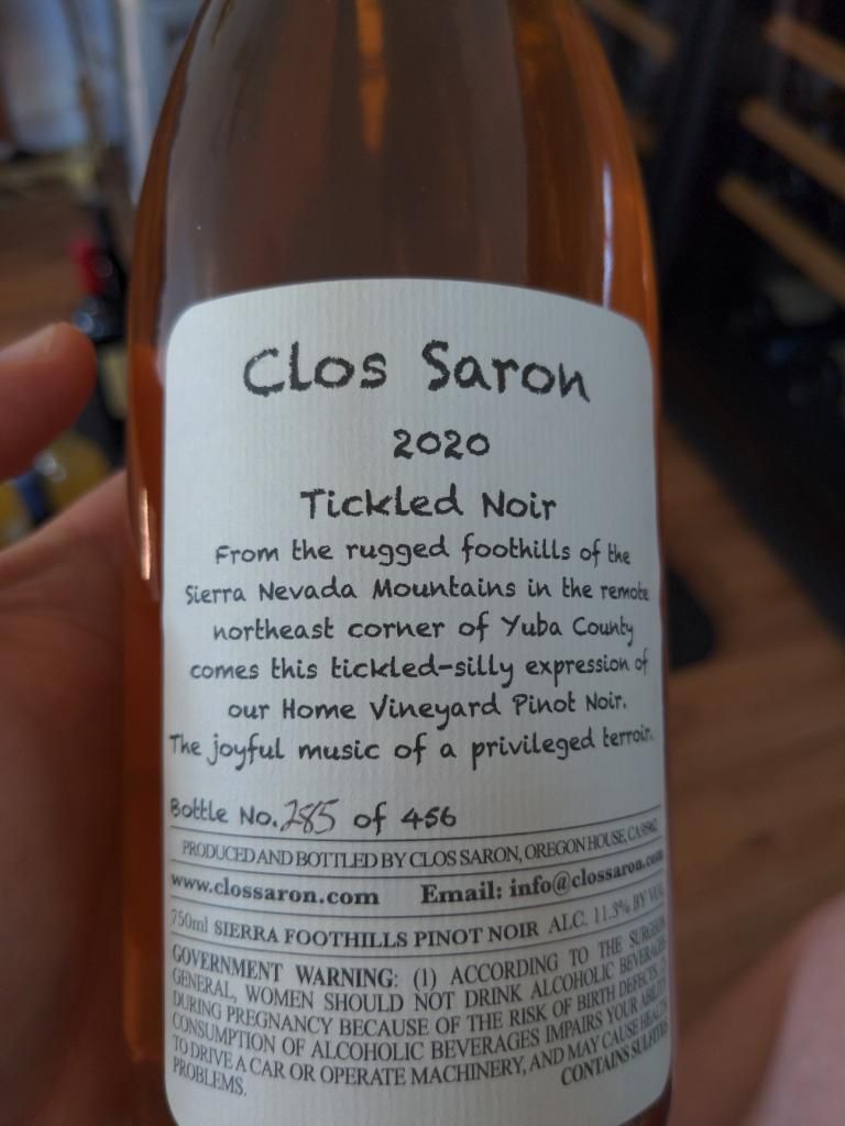 2020 Clos Saron Tickled Pink, USA, California, Sierra Foothills ...