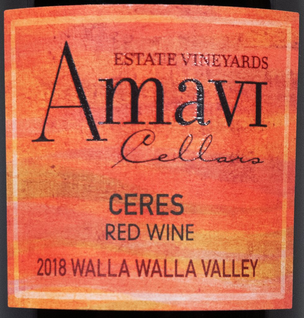2018 Amavi Cellars Ceres, USA, Washington, Columbia Valley, Walla Walla ...