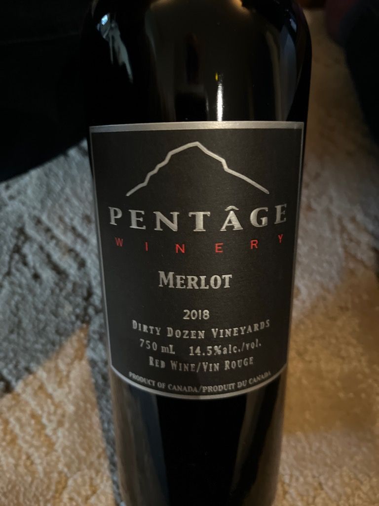2018 Pentâge Winery Merlot, Canada, British Columbia, Okanagan Valley ...