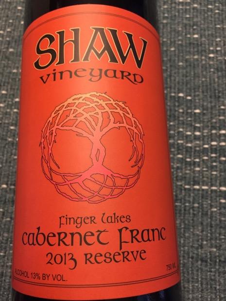 2013 Shaw Vineyard Cabernet Franc Reserve Finger Lakes, USA, New York ...